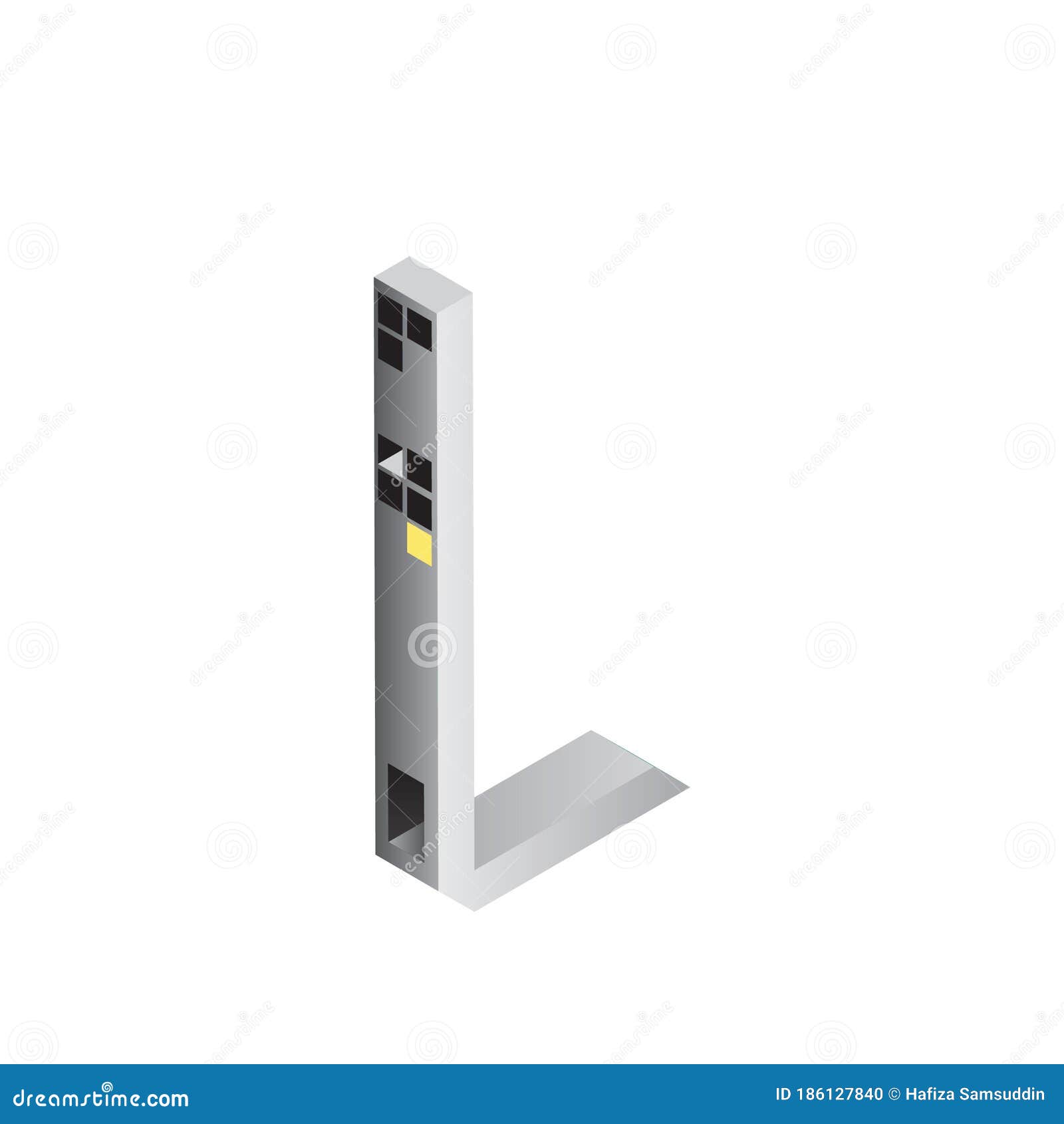 Isometric Letter L. Vector Illustration Decorative Design Stock ...