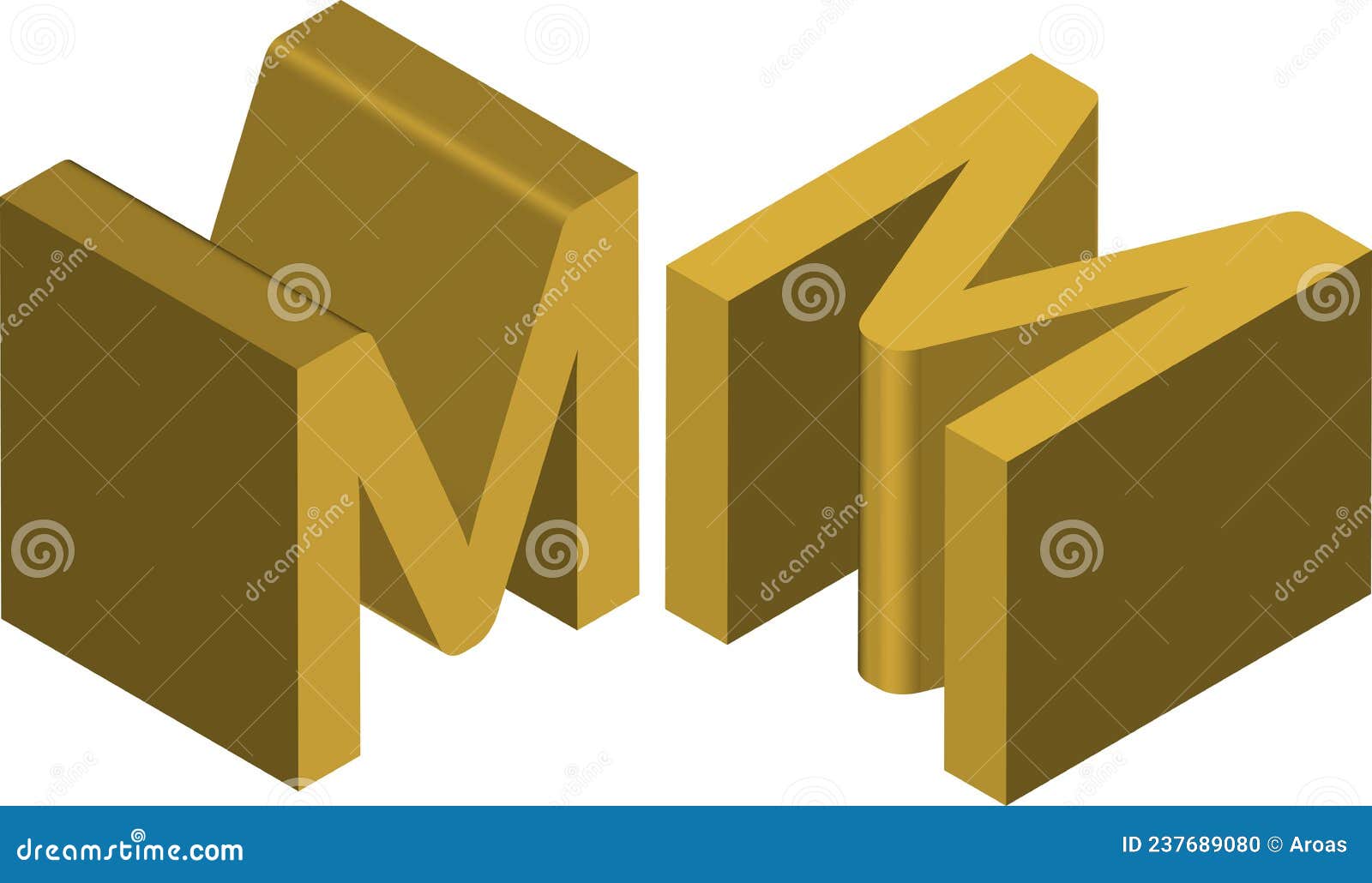 Isometric Letter M. Template for Creating Logos, Emblems, Monograms ...