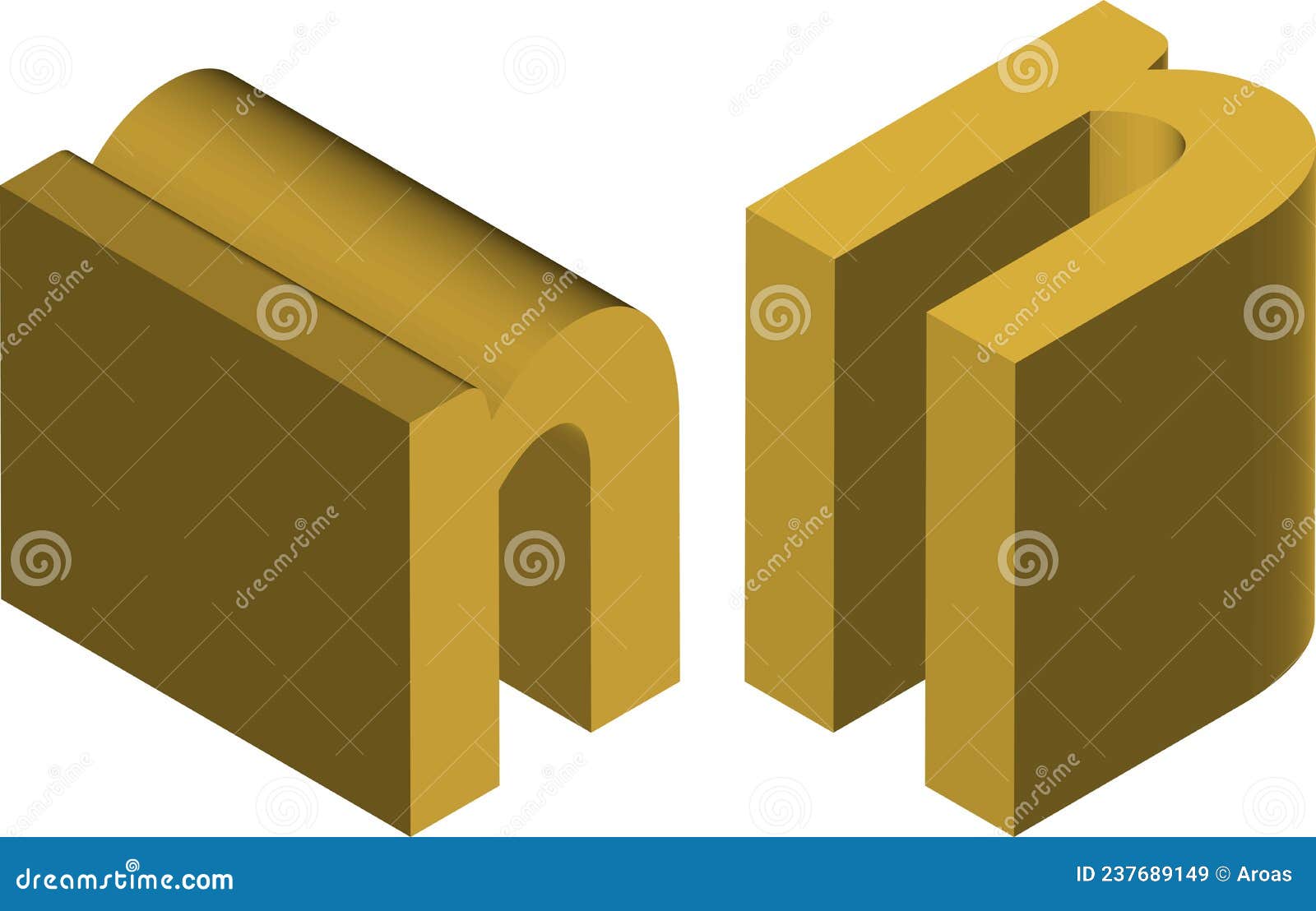 Isometric Letter N. Template for Creating Logos, Emblems, Monograms ...