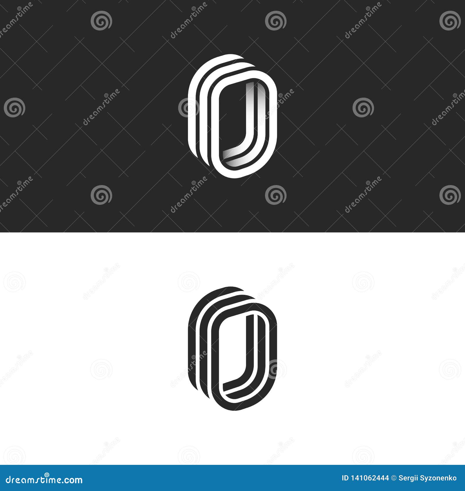 Isometric Letter O Initial or Number Zero Monogram, Creative 3d Door ...
