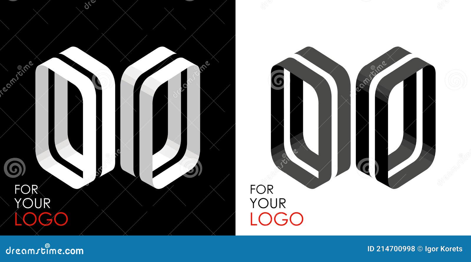 Isometric Letter O in Two Perspectives. from Stripes, Lines. Template ...