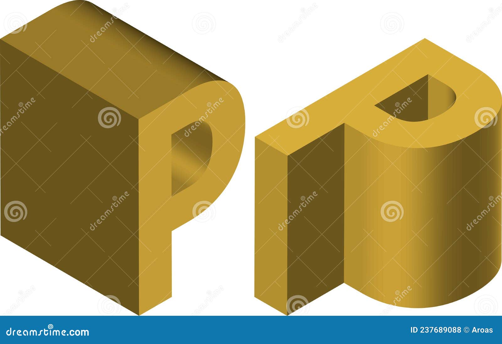 Isometric Letter P. Template for Creating Logos, Emblems, Monograms ...