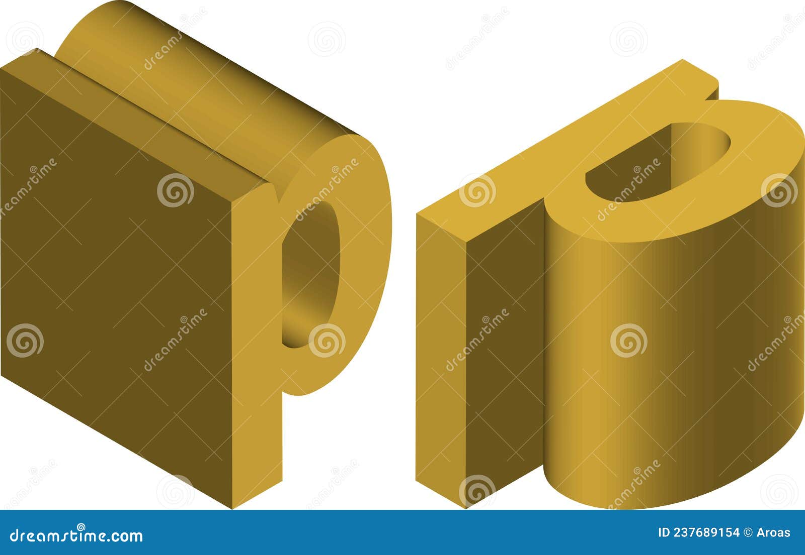 Isometric Letter P. Template for Creating Logos, Emblems, Monograms ...