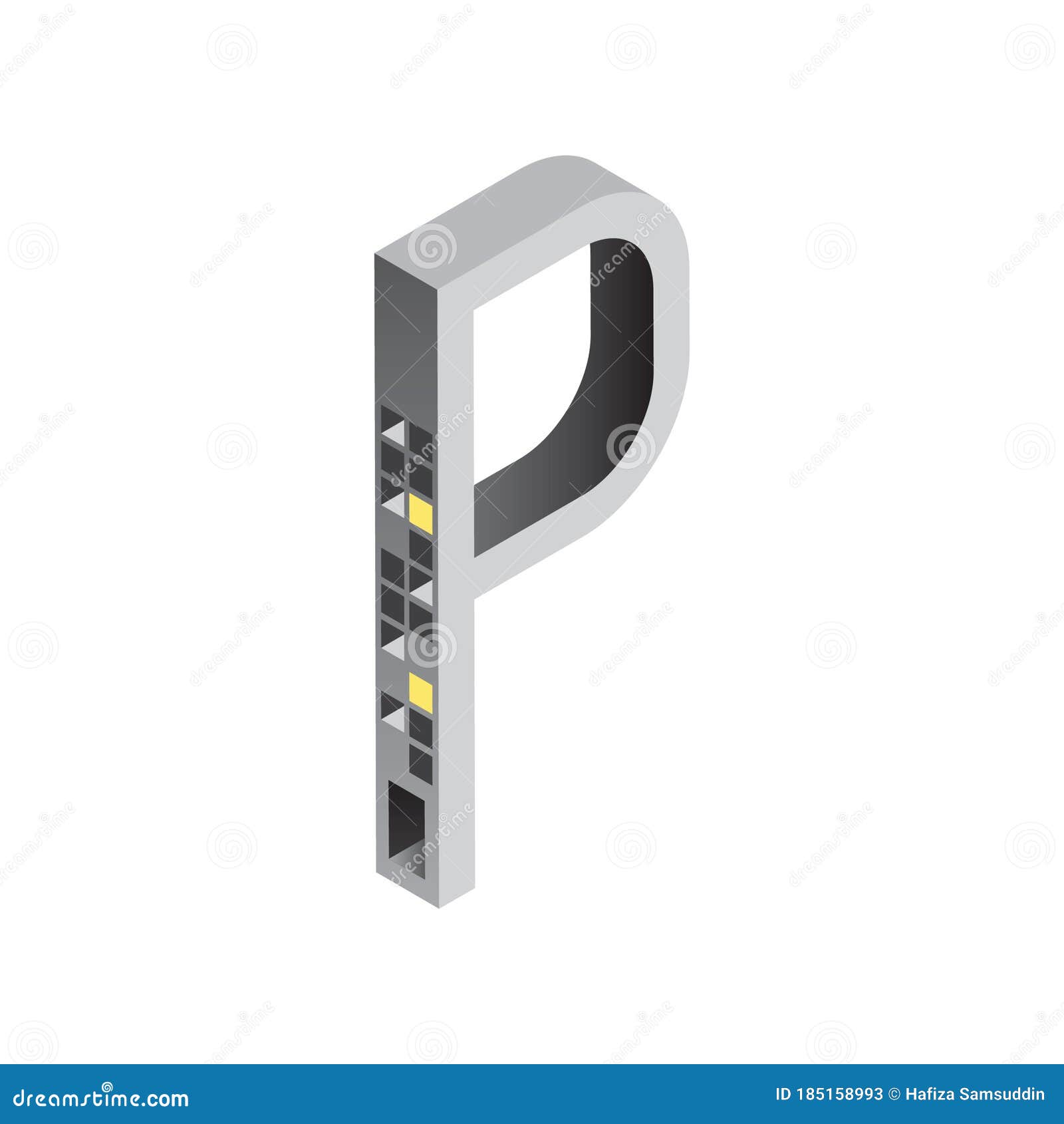 Isometric Letter P. Vector Illustration Decorative Design Stock Vector ...
