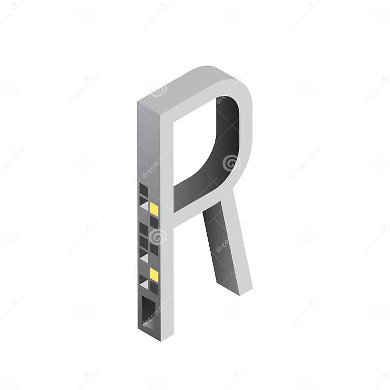 Isometric Letter R. Vector Illustration Decorative Design Stock Vector ...