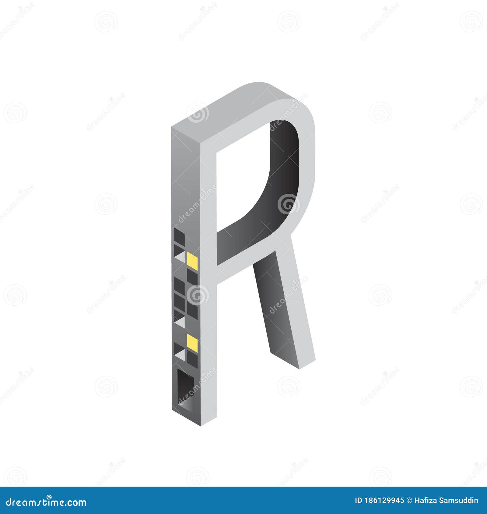 Isometric Letter R. Vector Illustration Decorative Design Stock ...