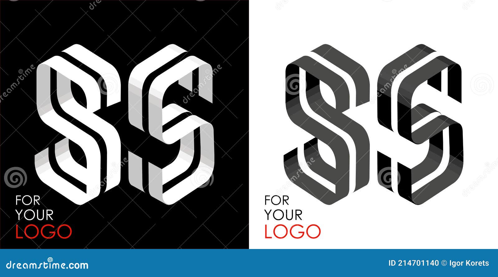 Isometric Letter S in Two Perspectives. from Stripes, Lines. Template ...