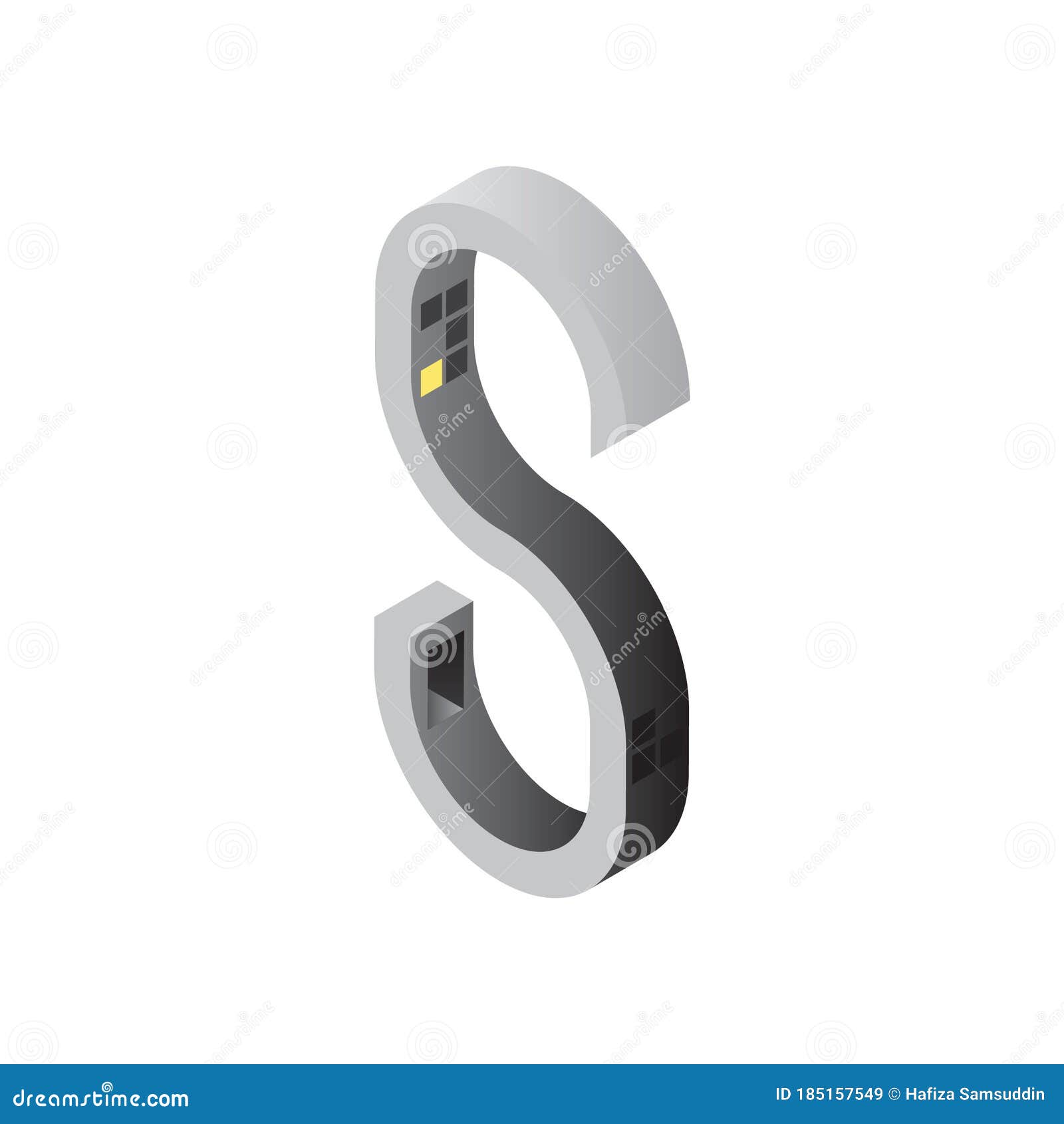 Isometric Letter S. Vector Illustration Decorative Design Stock Vector ...