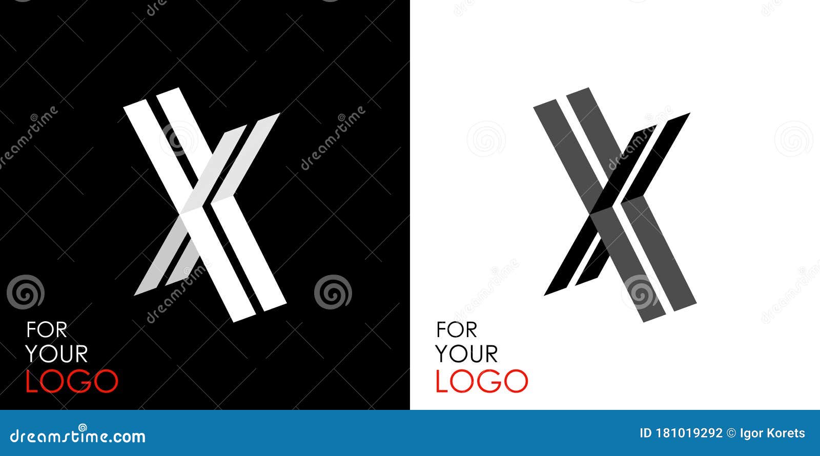 Isometric Letter X. from Stripes, Lines. Template for Creating Logos ...
