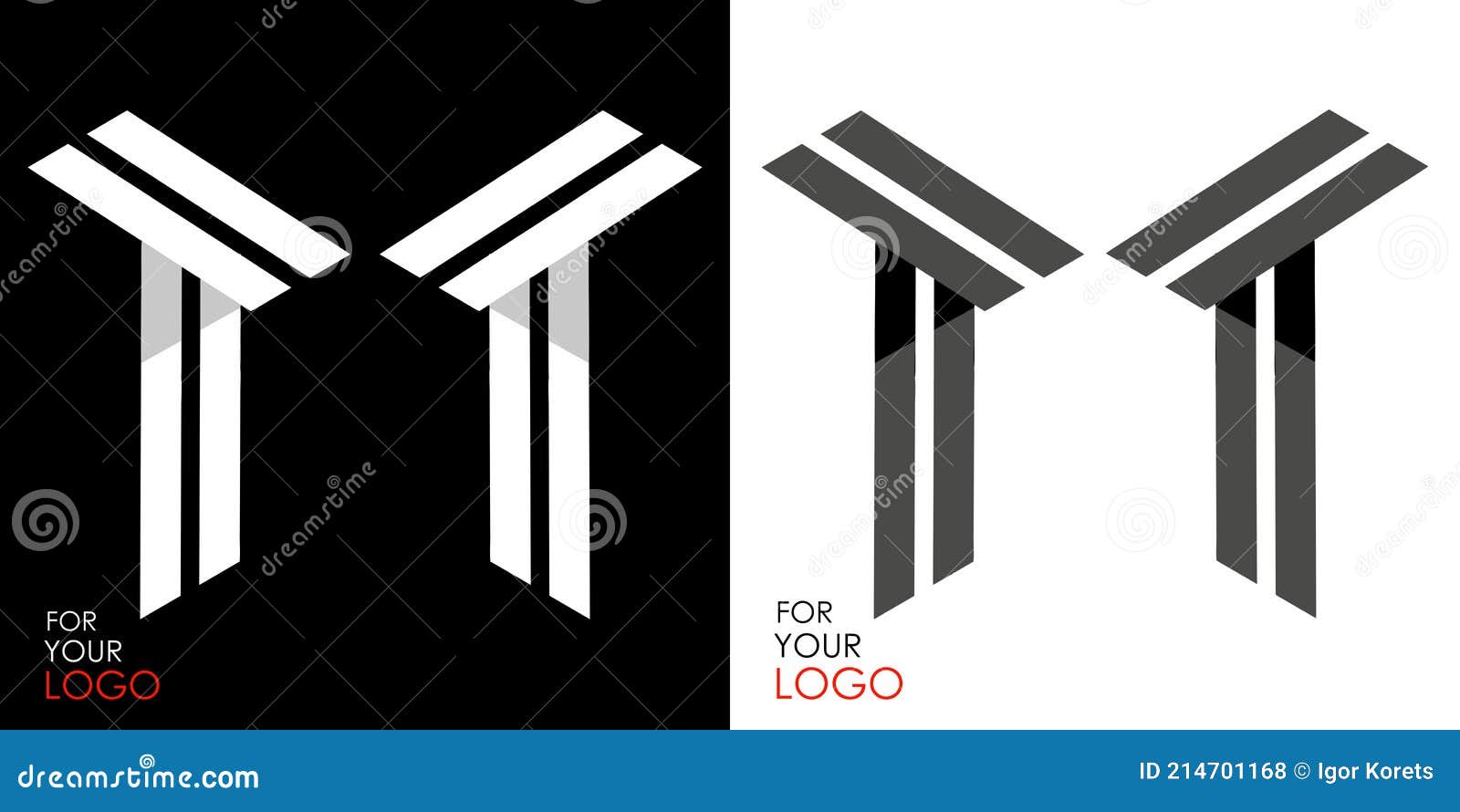 Isometric Letter T in Two Perspectives. from Stripes, Lines. Template ...