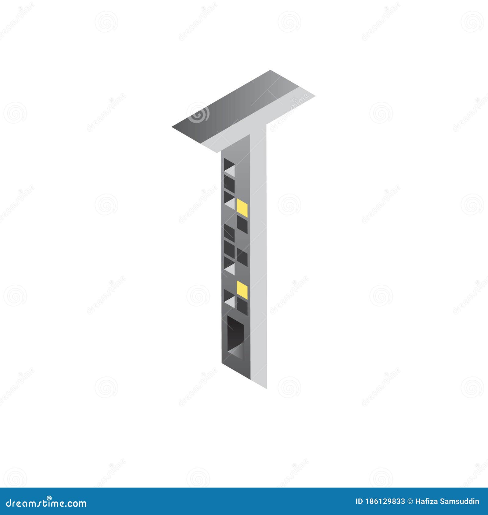 Isometric Letter T. Vector Illustration Decorative Design Stock ...