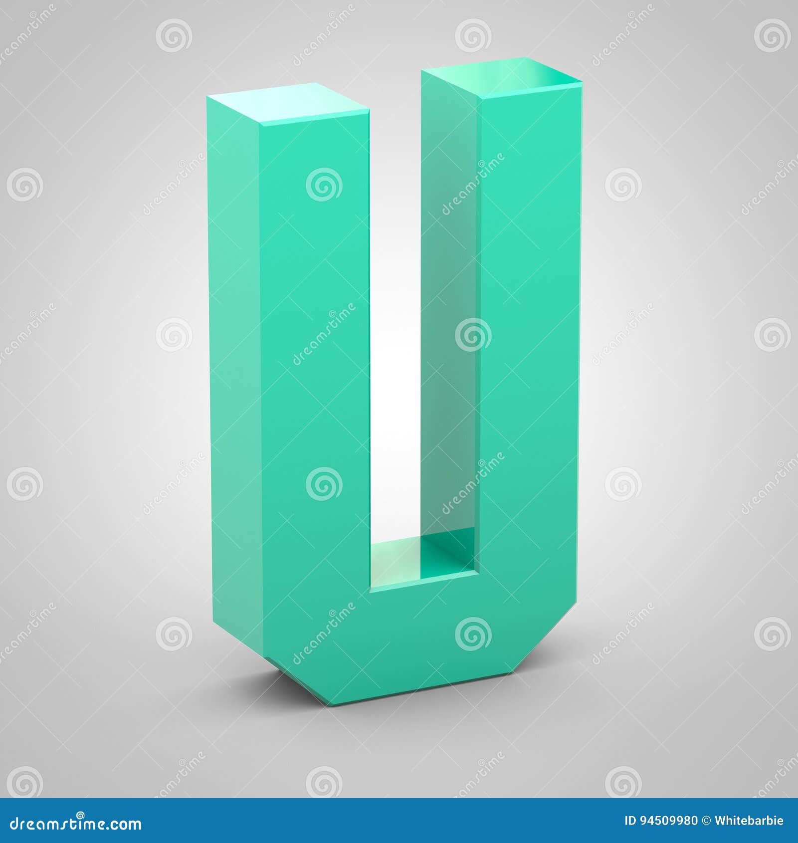Isometric Letter U Uppercase on White Background Stock Illustration ...