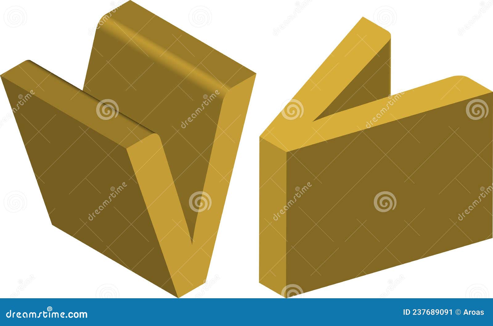 Isometric Letter V. Template for Creating Logos, Emblems, Monograms ...