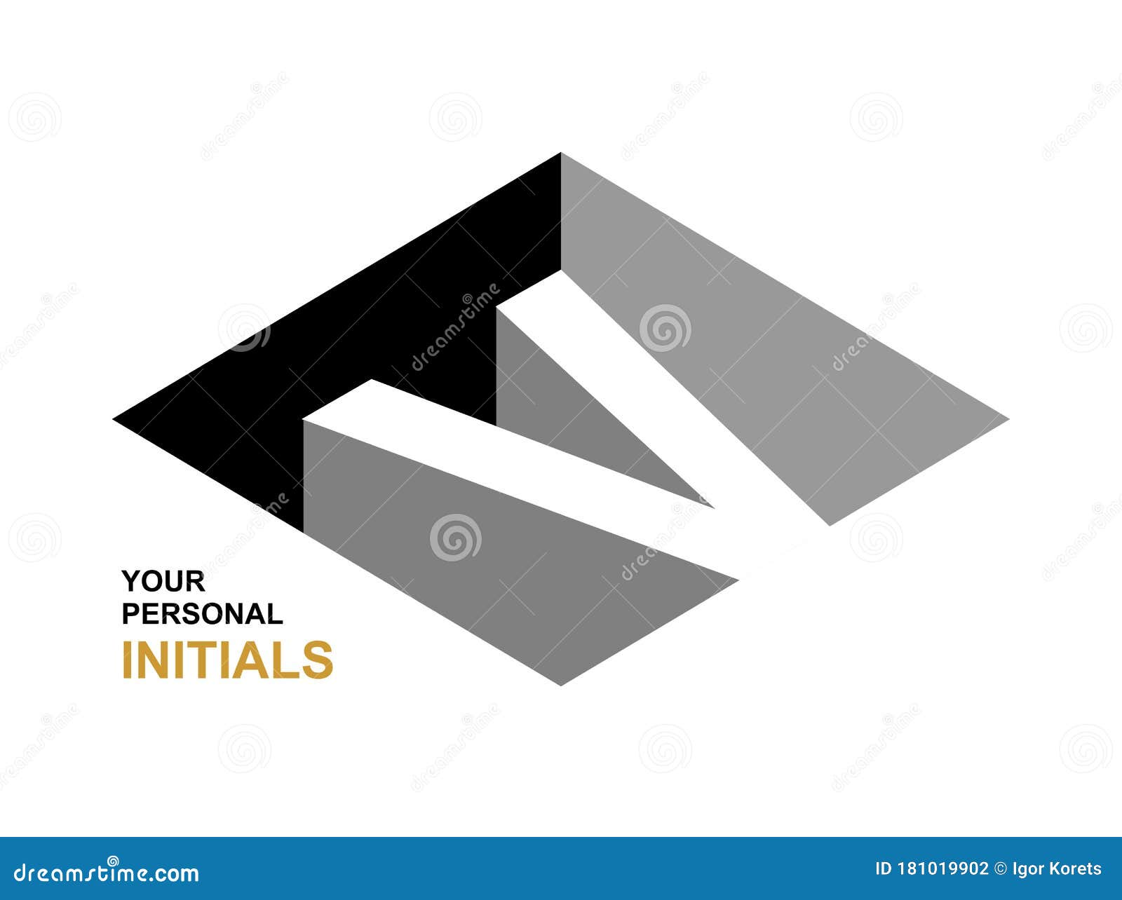 Isometric Letter V. Template for Creating Logos, Emblems, Monograms ...