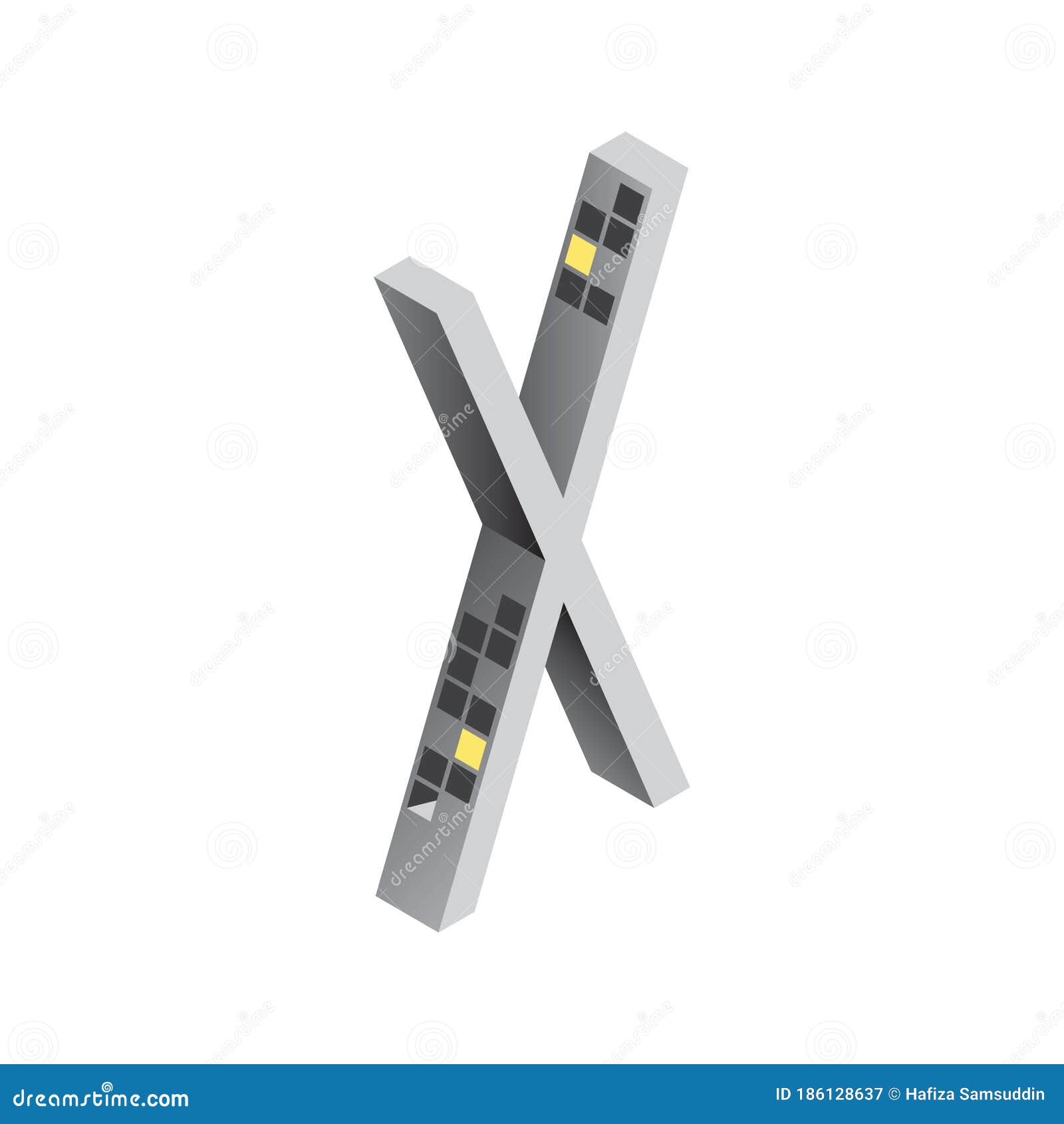 Isometric Letter X. Vector Illustration Decorative Design Stock ...