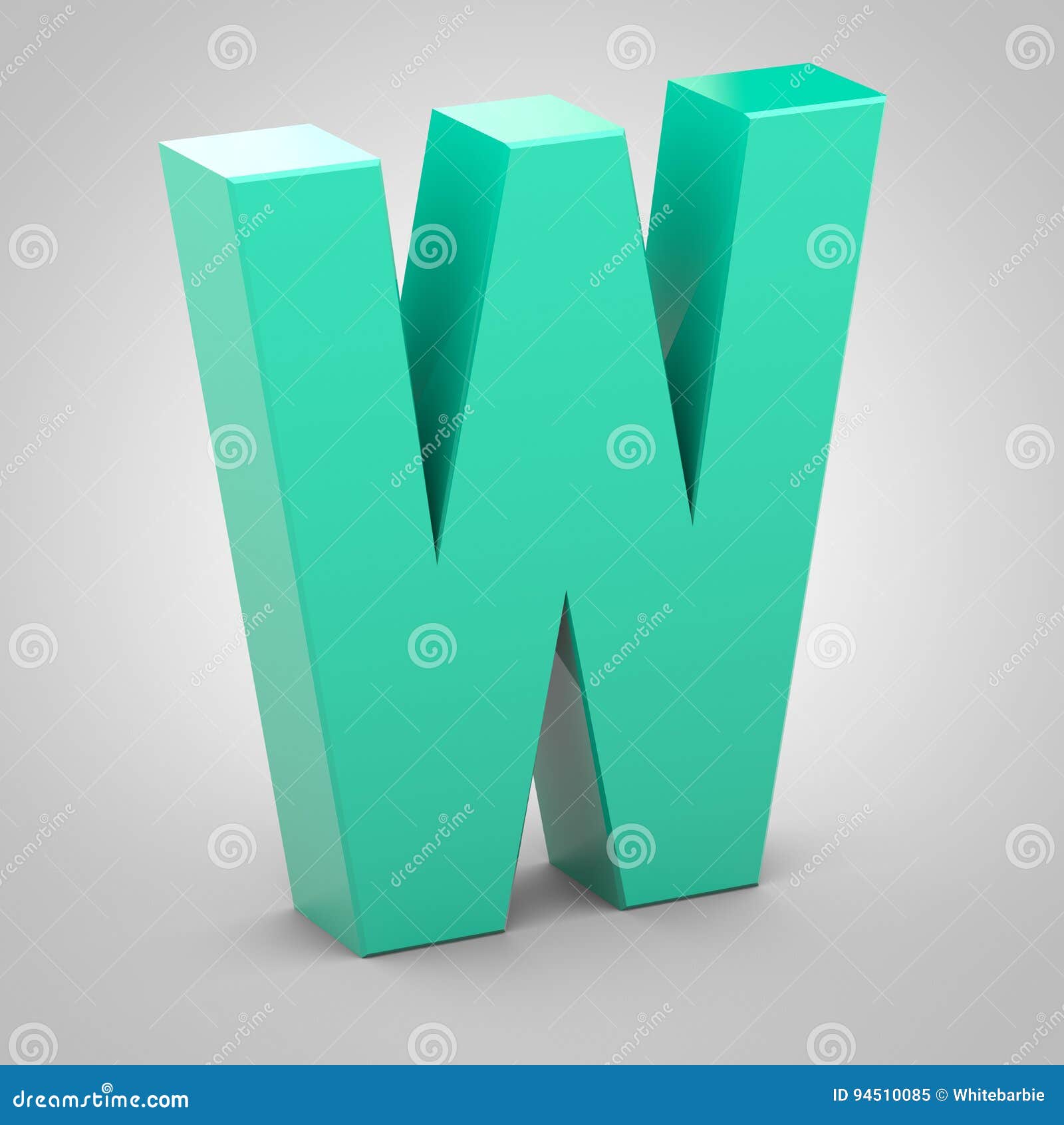 Isometric Letter W Uppercase on White Background Stock Illustration ...