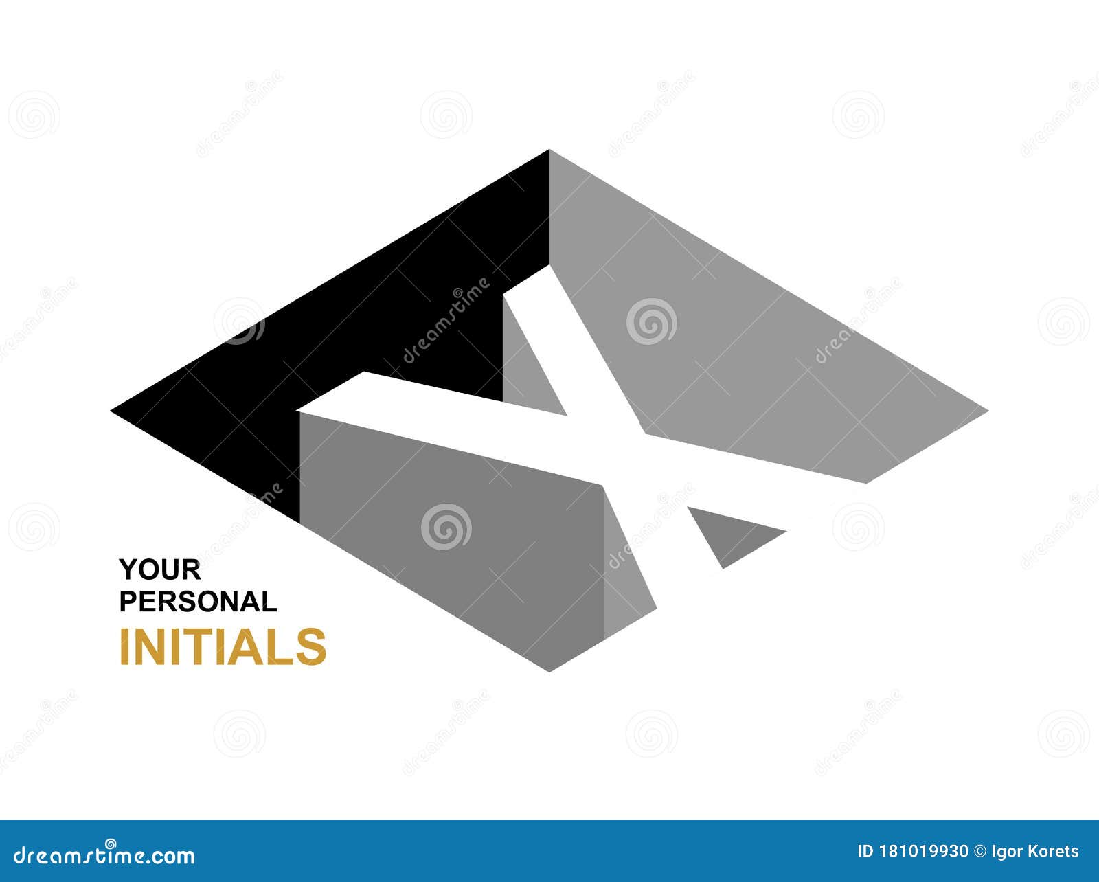 Isometric Letter X. Template For Creating Logos, Emblems, Monograms ...