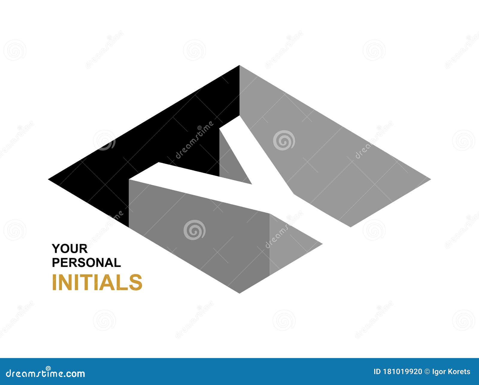 Isometric Letter Y. Template for Creating Logos, Emblems, Monograms ...