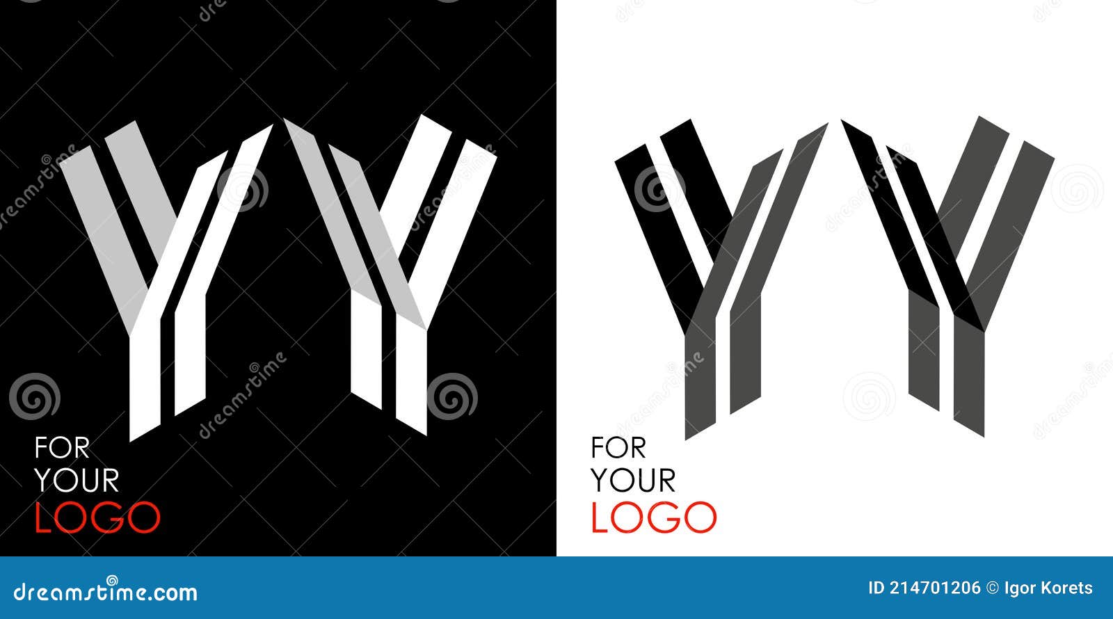 Isometric Letter Y in Two Perspectives. from Stripes, Lines. Template ...
