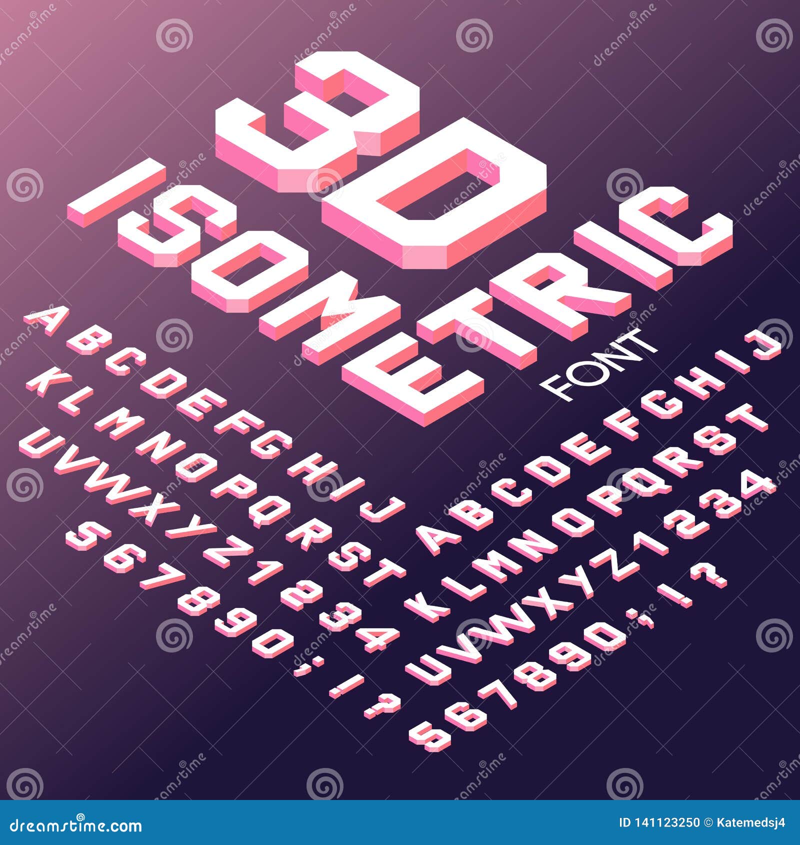 3d isometric vector font. stock vector. Illustration of isometric ...