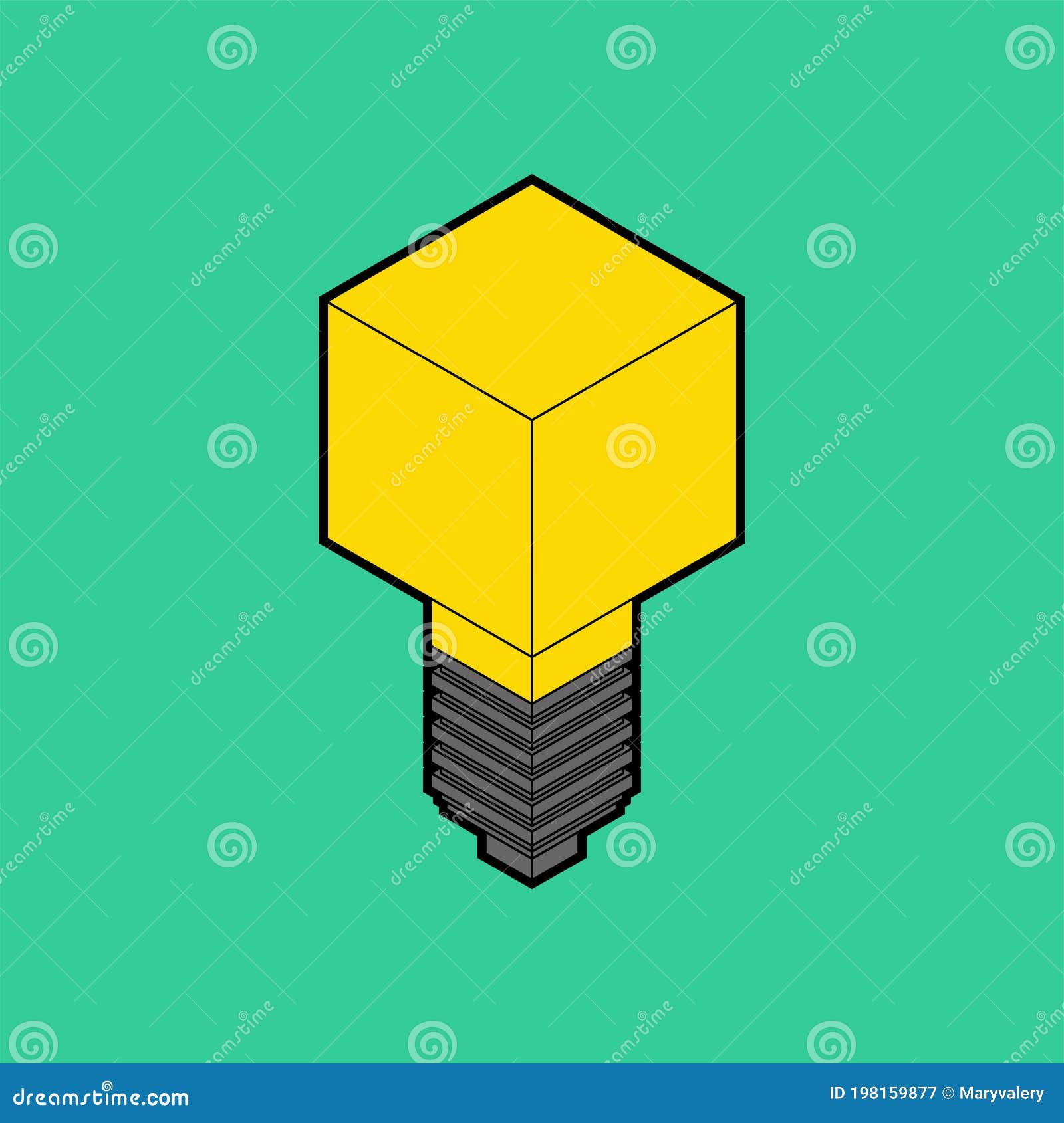 Isometric Light Bulb Isolated. Bulb Lamps Vector Illustration Stock ...