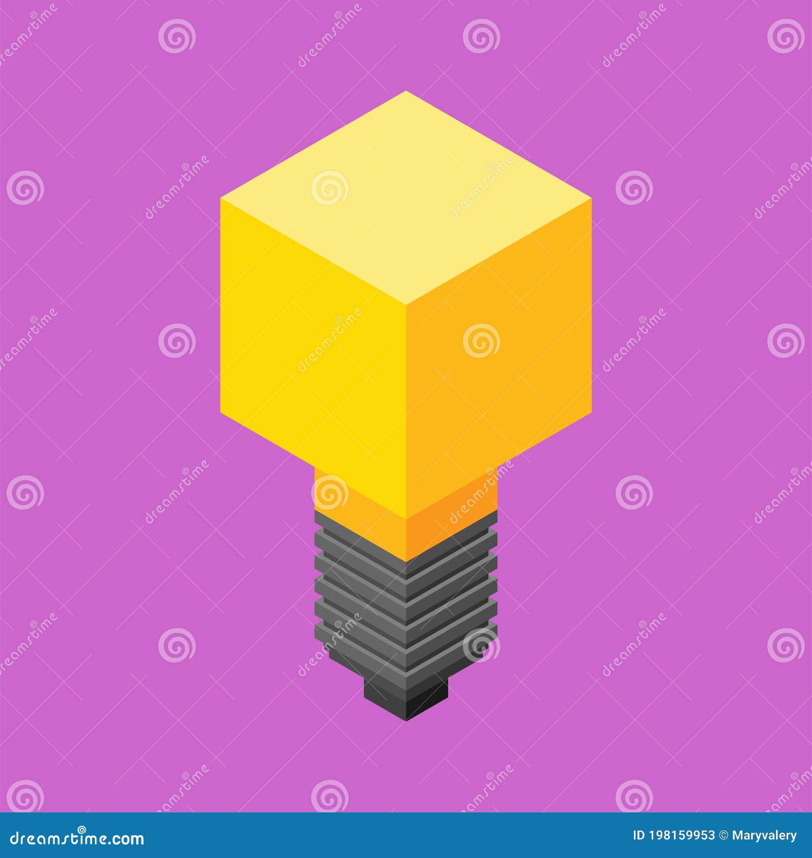 Isometric Light Bulb Isolated. Bulb Lamps Vector Illustration Stock ...
