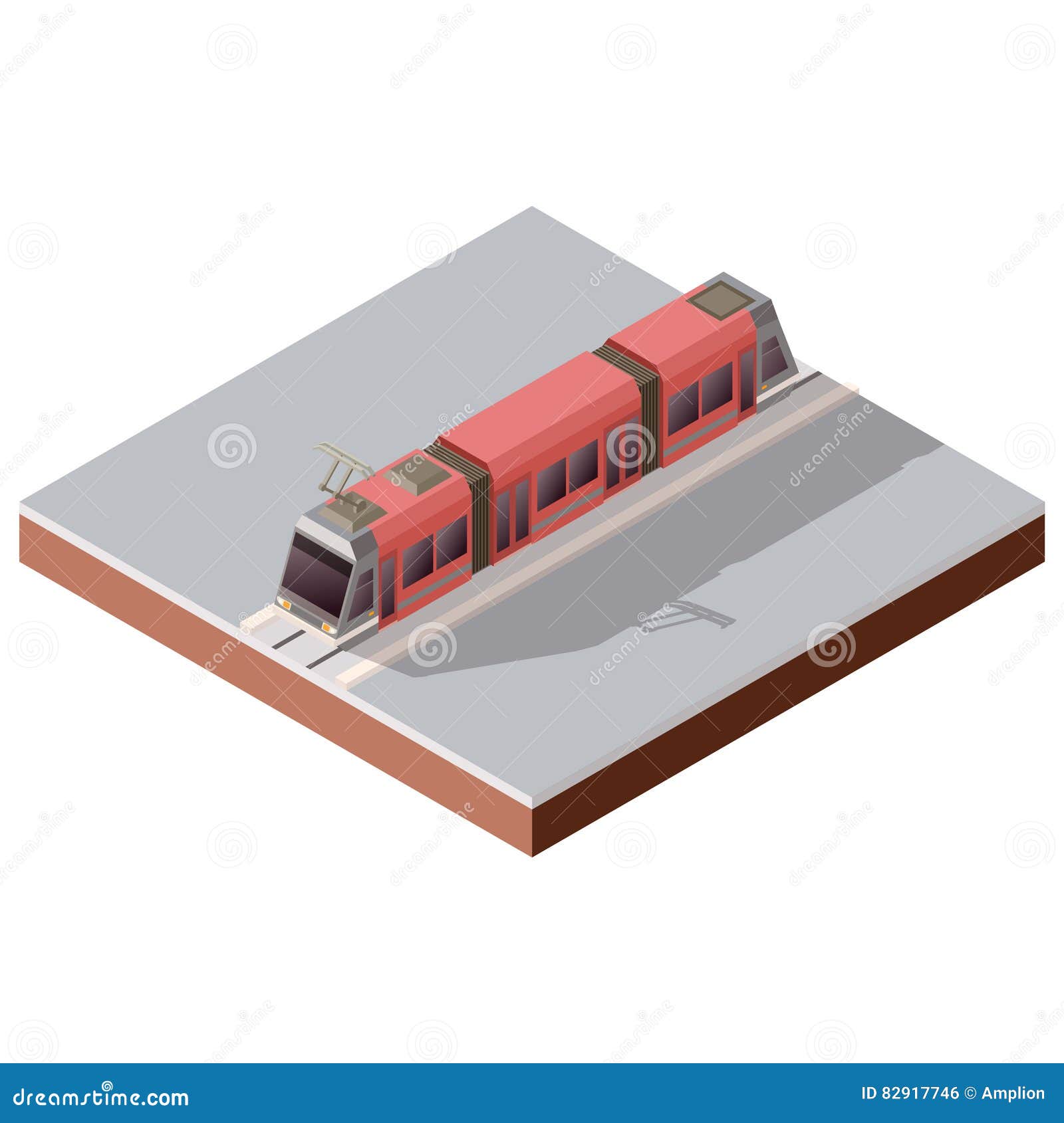 Isometric Light Train on the Rails Stock Vector - Illustration of ...