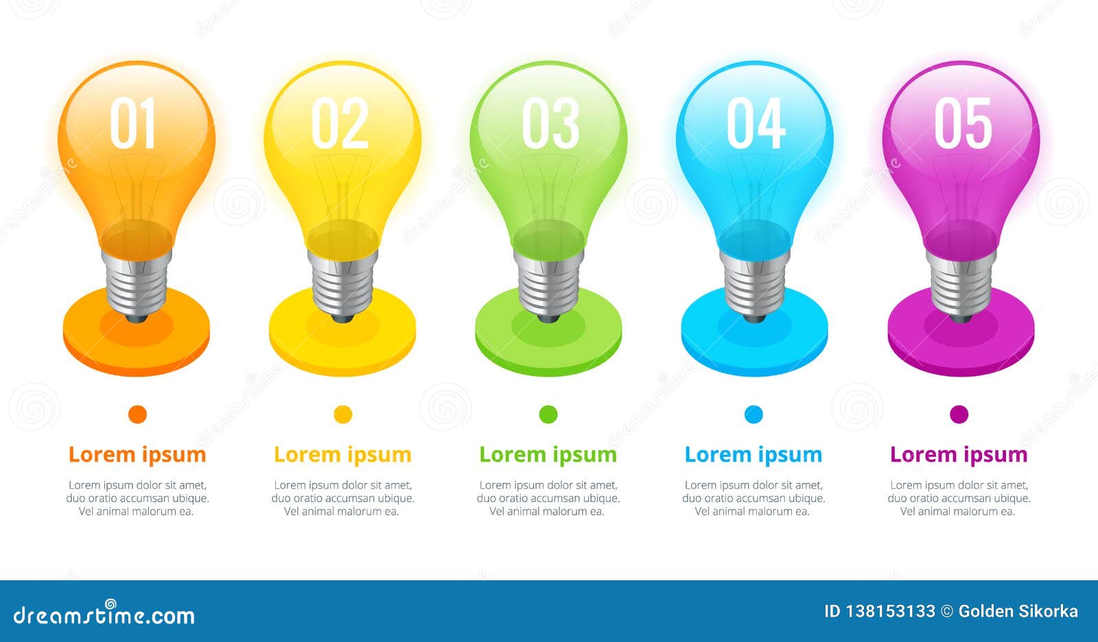 Isometric Lightbulb Infographics Ideas Concept. Workflow Layout ...