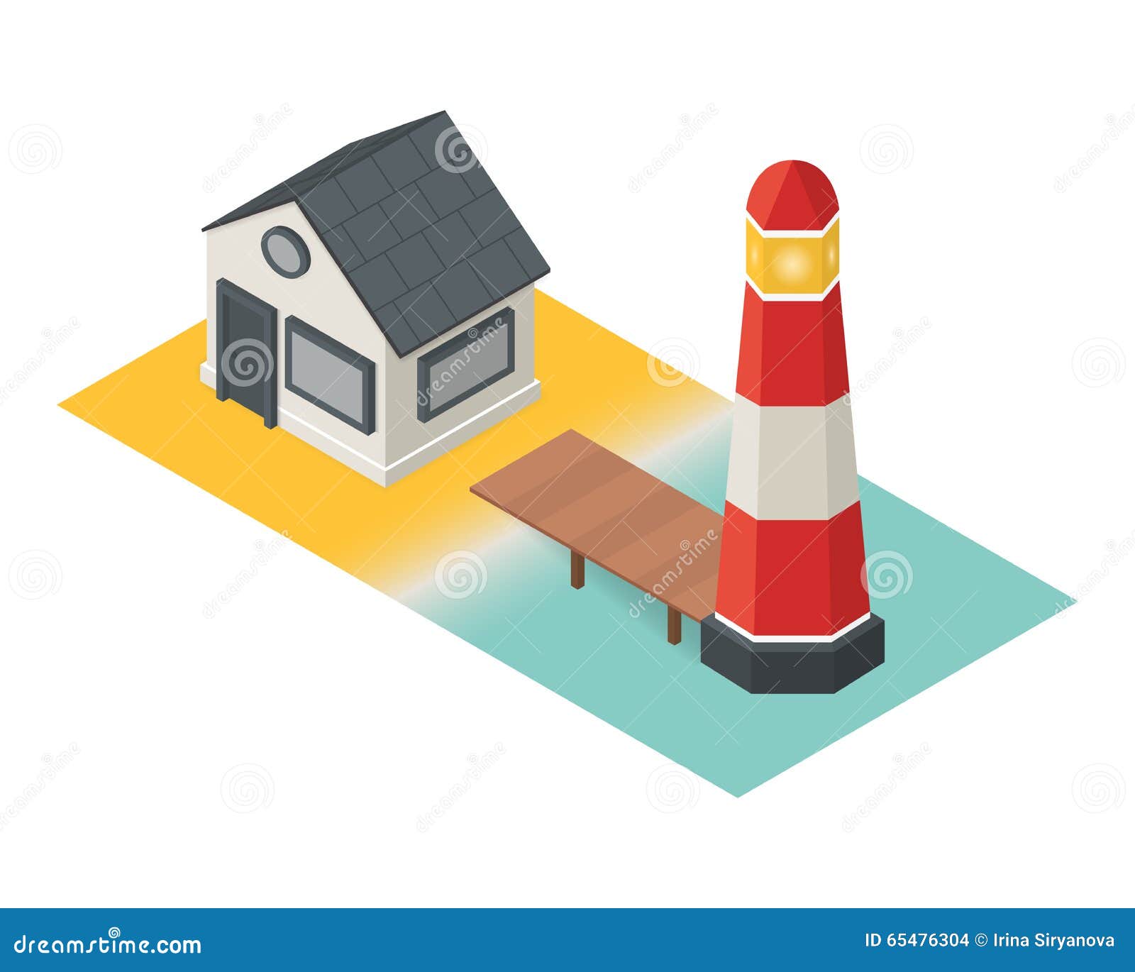 Isometric Lighthouse. Building 3d Icon Stock Vector - Illustration of ...