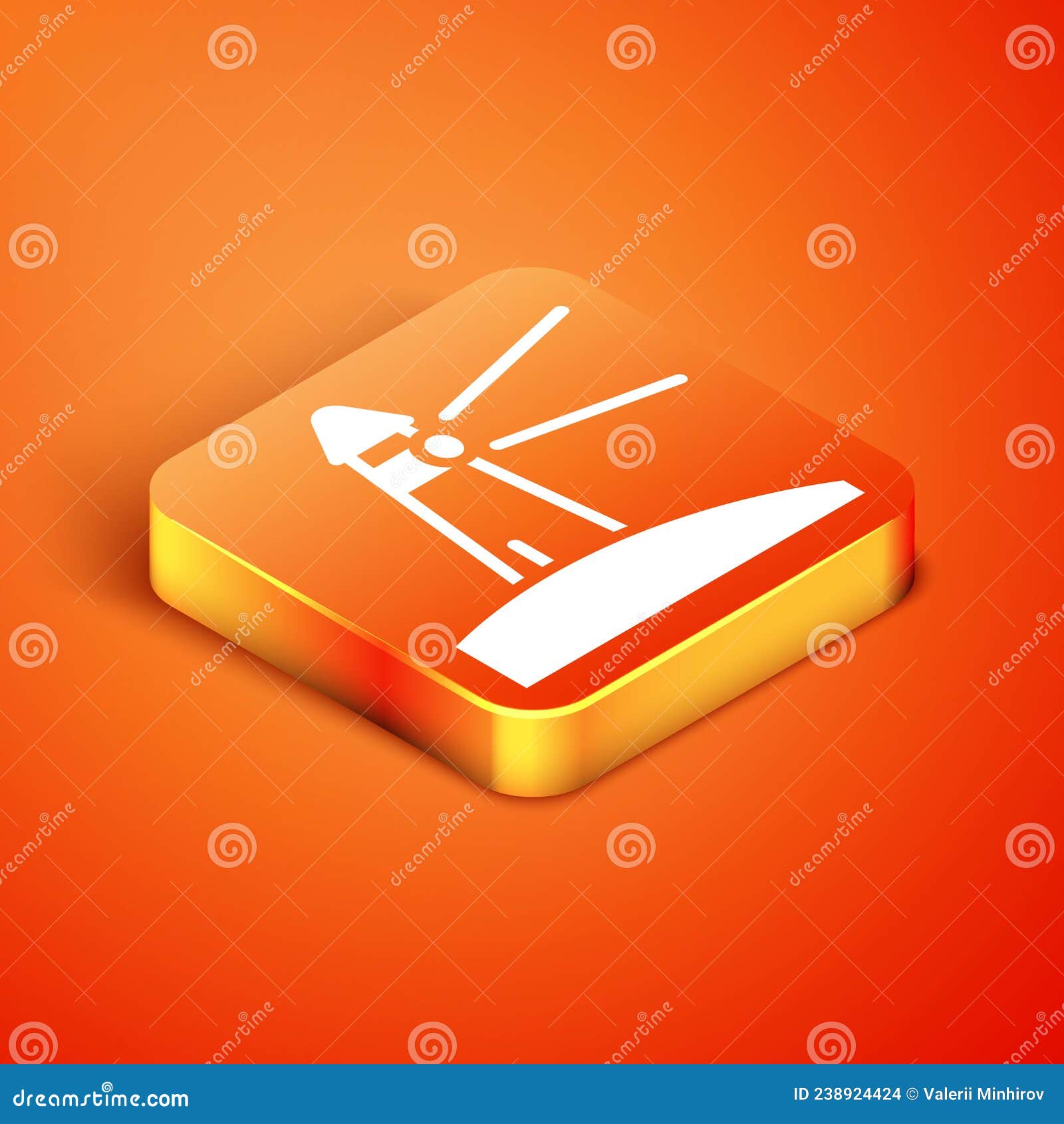 Isometric Lighthouse Icon Isolated on Orange Background. Vector Stock ...
