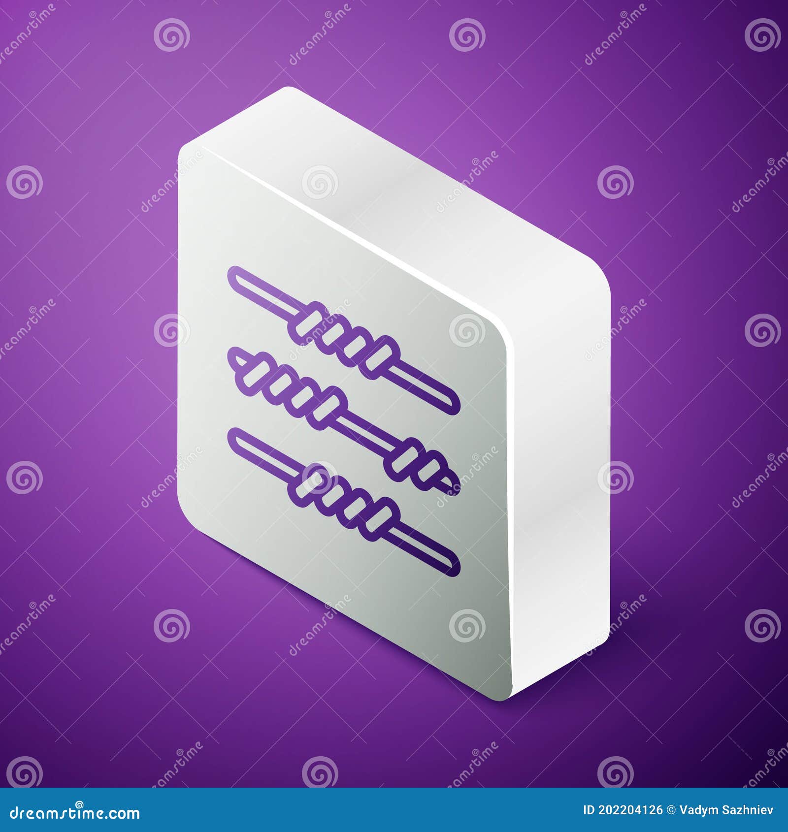 Isometric Line Barbed Wire Icon Isolated on Purple Background. Silver ...