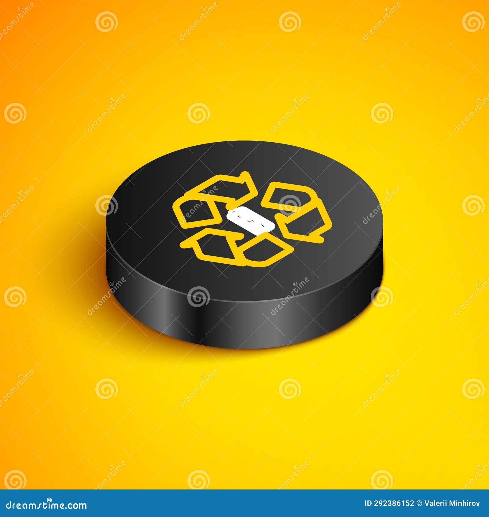 Isometric Line Battery With Recycle Symbol Line Icon Isolated On Yellow ... Isometric Line Battery With Recycle Symbol Line Icon Isolated On Yellow ...