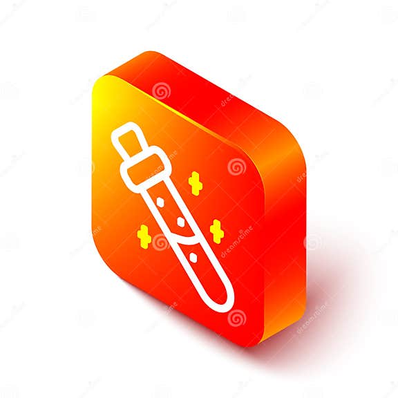 Isometric Line Bottle with Potion Icon Isolated on White Background ...