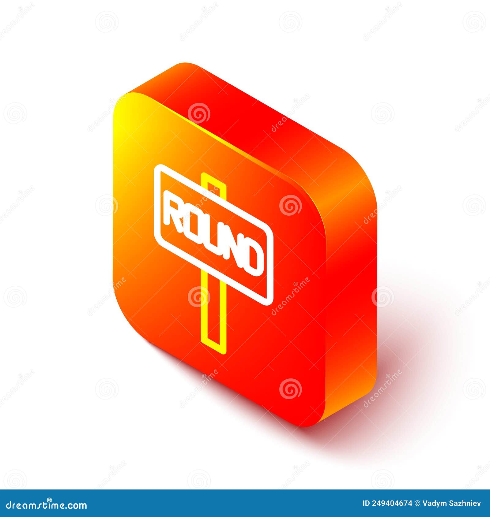 Isometric Line Boxing Ring Board Icon Isolated on White Background ...