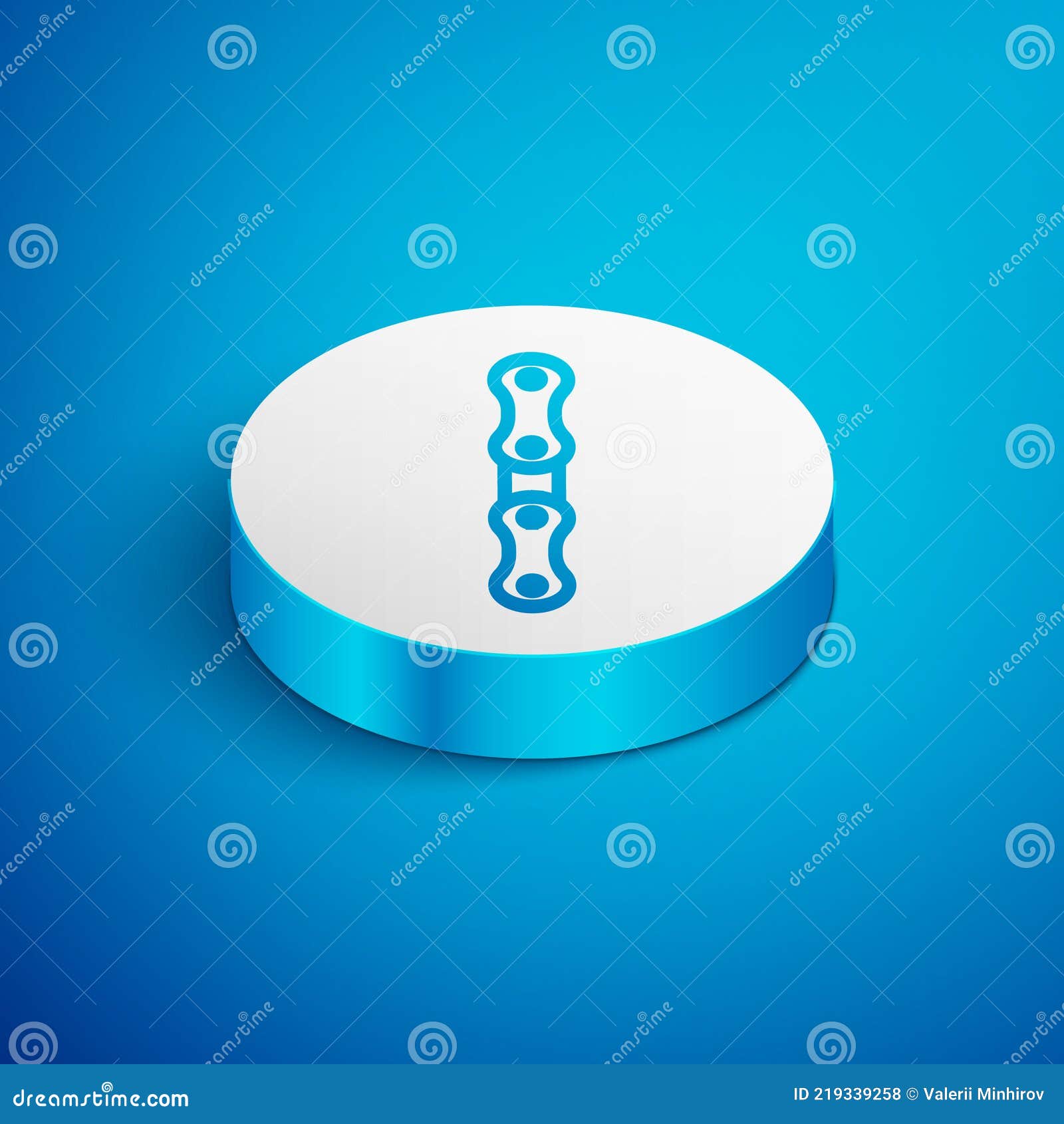 Isometric Line Car Chain Icon Isolated on Blue Background. White Circle ...