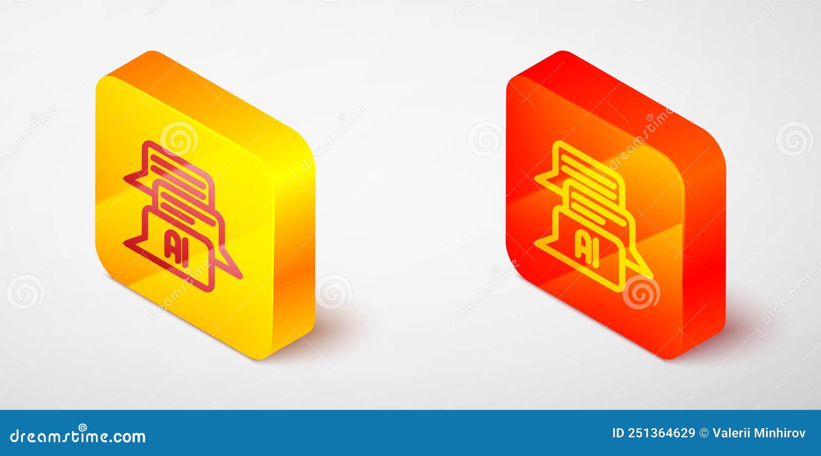 Isometric Line Chat Bot Icon Isolated on Grey Background. Chatbot Icon ...