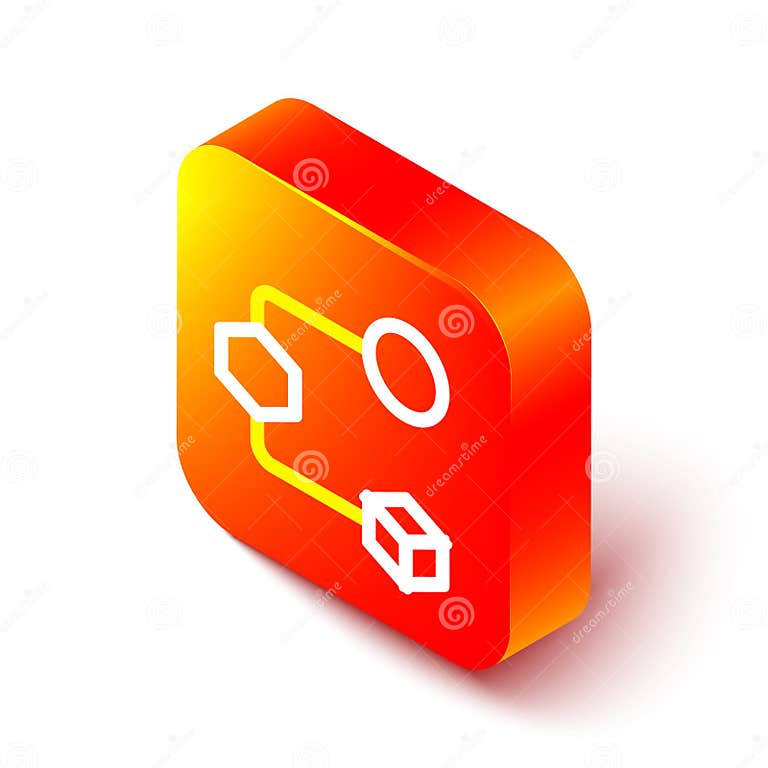 Isometric Line Isometric Cube Icon Isolated on White Background ...