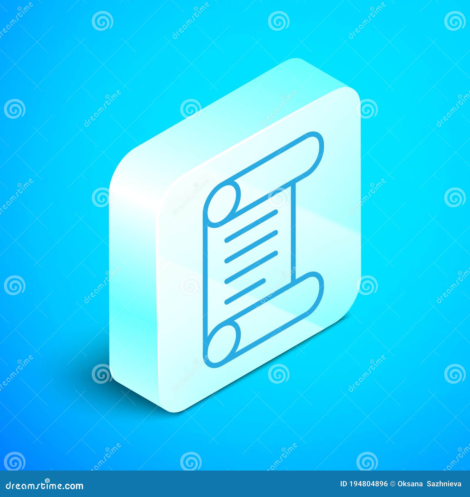 Isometric Line Decree, Paper, Parchment, Scroll Icon Icon Isolated on ...
