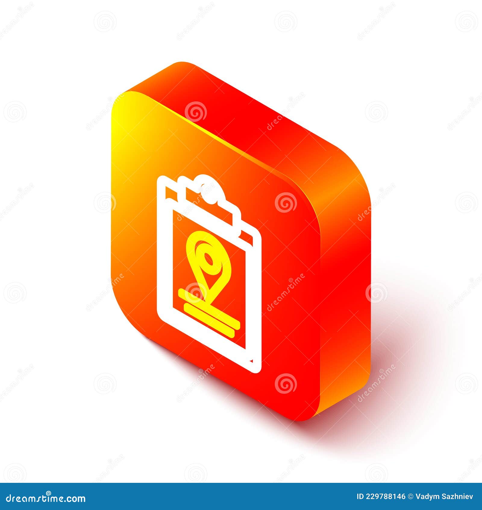 Isometric Line Document Tracking Marker System Icon Isolated on White ...