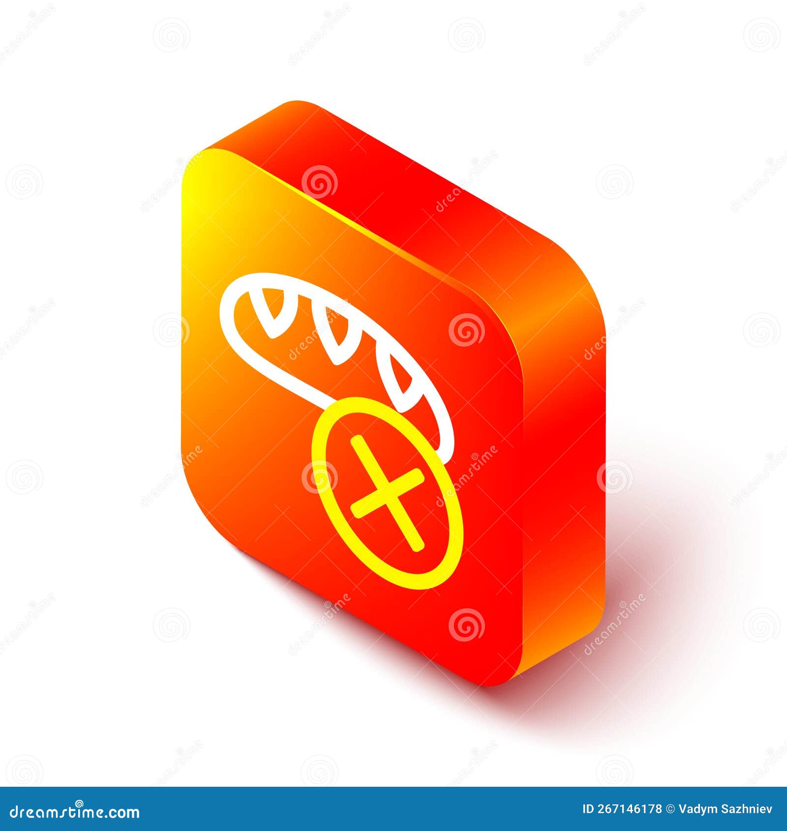 Isometric Line Donation Food Icon Isolated on White Background. Orange ...