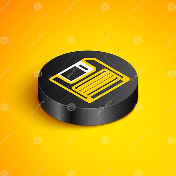 Isometric Line Floppy Disk for Computer Data Storage Icon Isolated on ...
