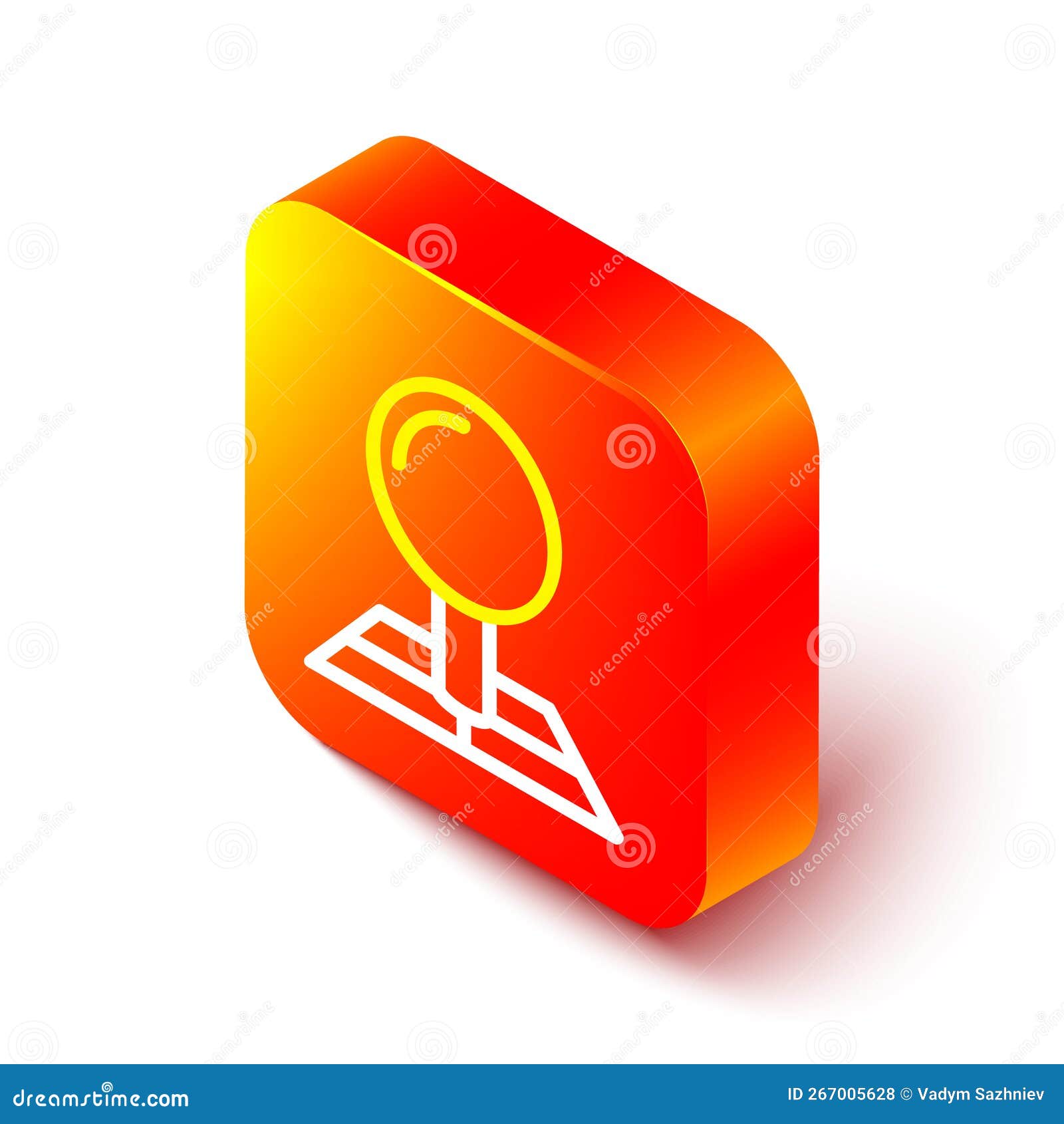 Isometric Line Folded Map with Location Marker Icon Isolated on White ...