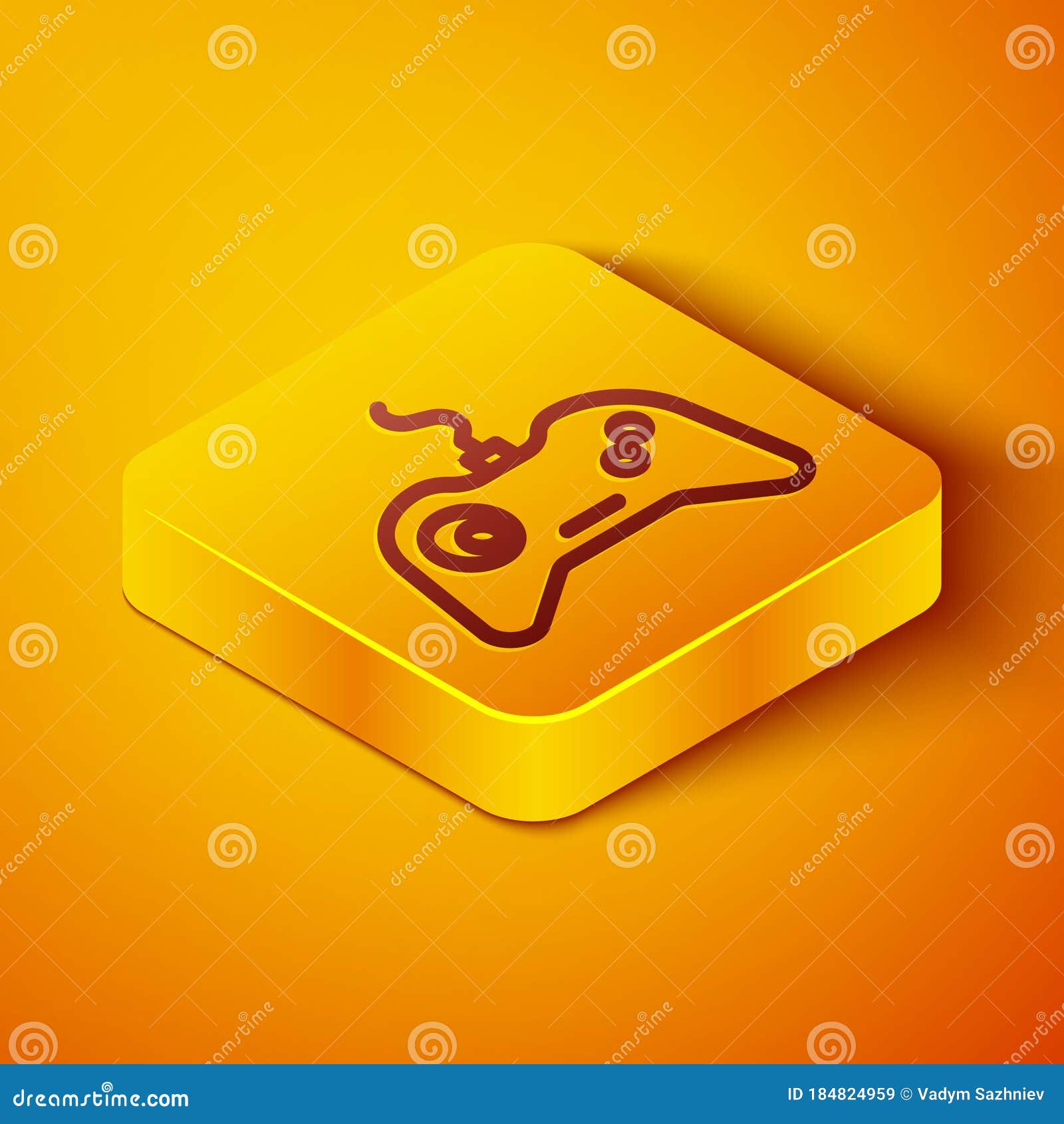 Isometric Line Gamepad Icon Isolated on Orange Background. Game ...