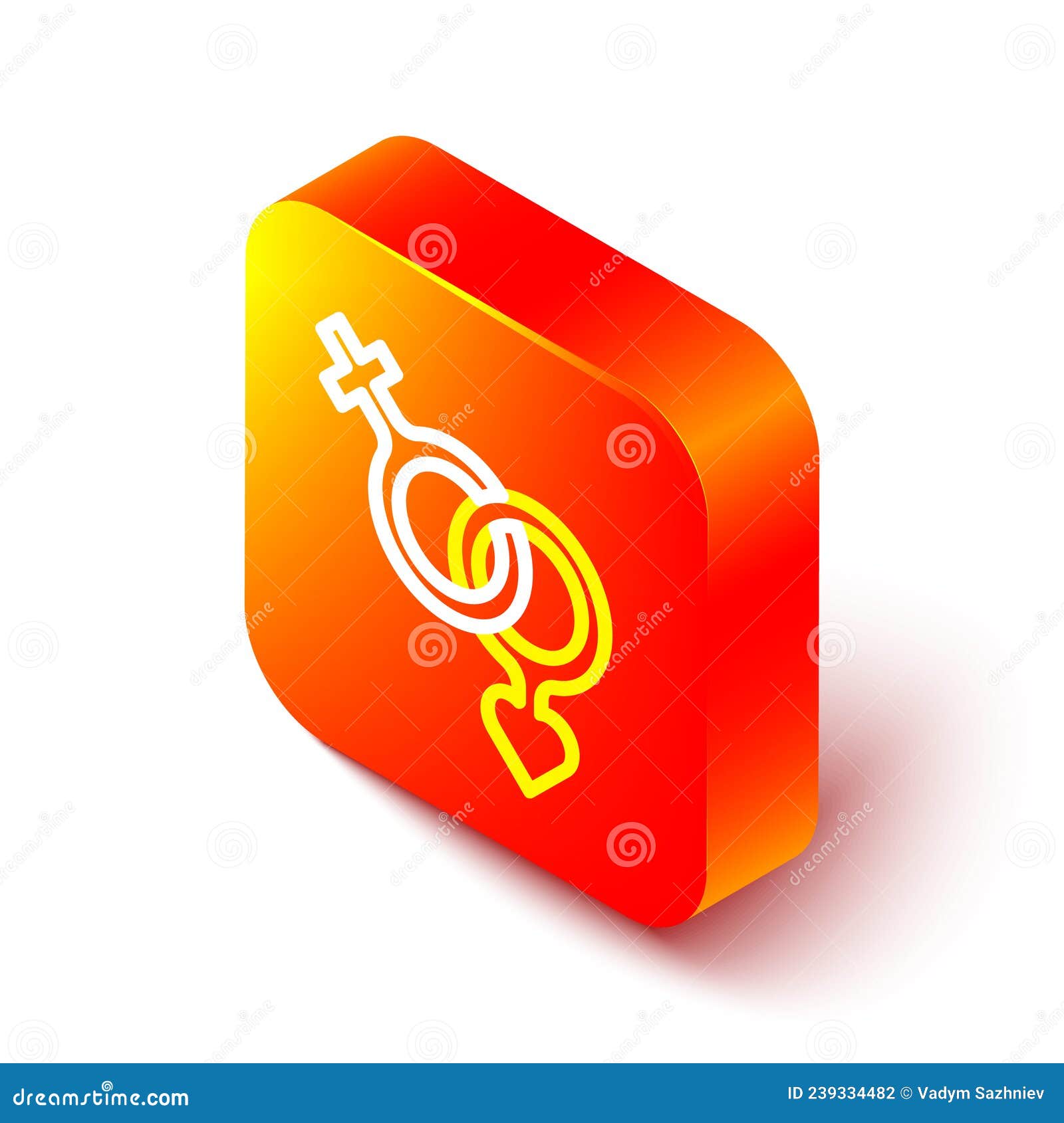 Isometric Line Gender Icon Isolated On White Background Symbols Of Men And Women Sex Symbol