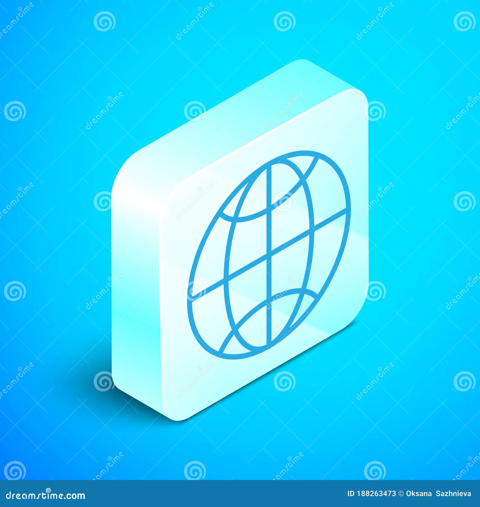 Isometric Line Global Technology or Social Network Icon Isolated on ...