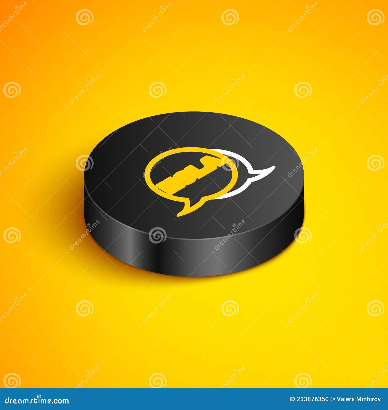 Isometric Line Hola Icon Isolated on Yellow Background. Black Circle ...