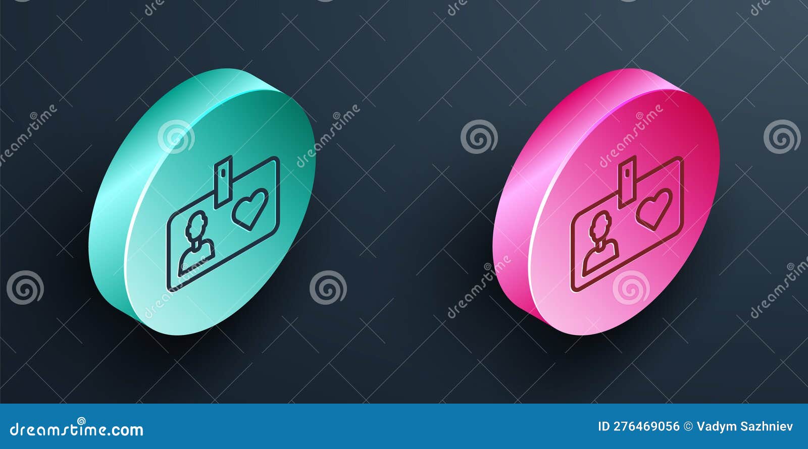Isometric Line Identification Card Volunteer Icon Isolated On Black ... Isometric Line Identification Card Volunteer Icon Isolated On Black ...