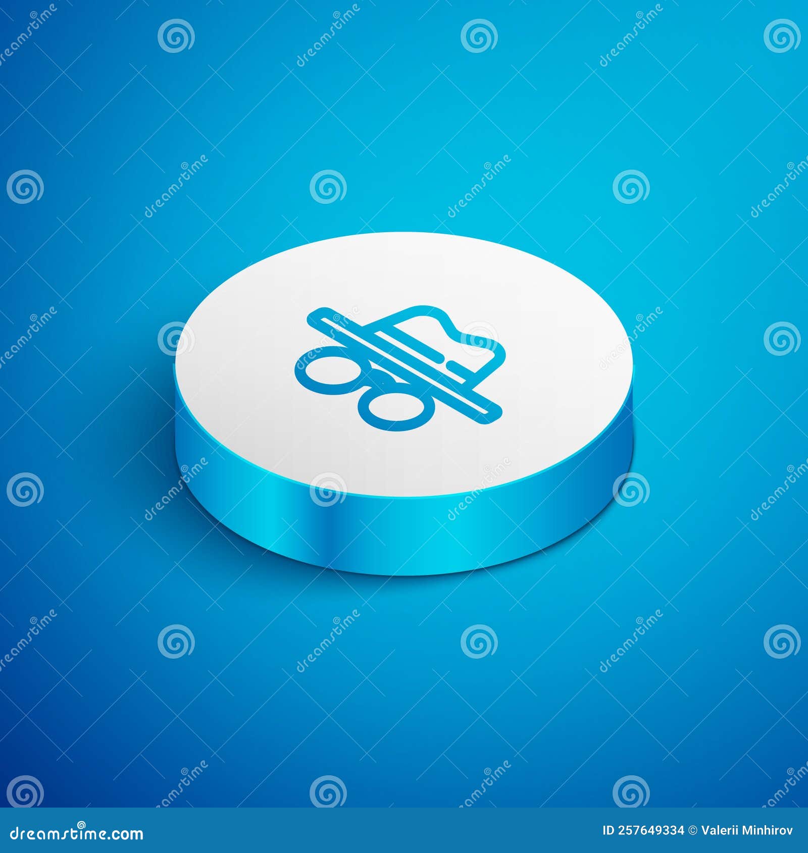 Isometric Line Incognito Mode Icon Isolated on Blue Background. White ...