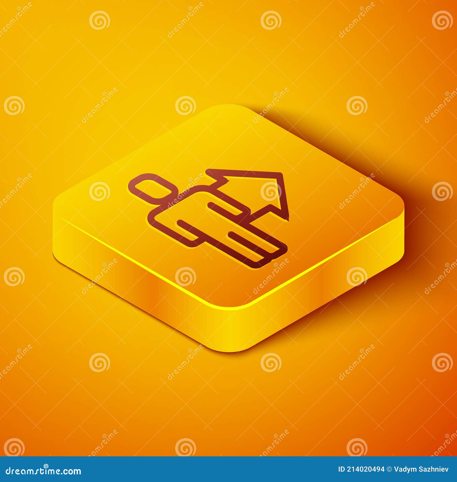 Isometric Line Leader of a Team of Executives Icon Isolated on Orange ...