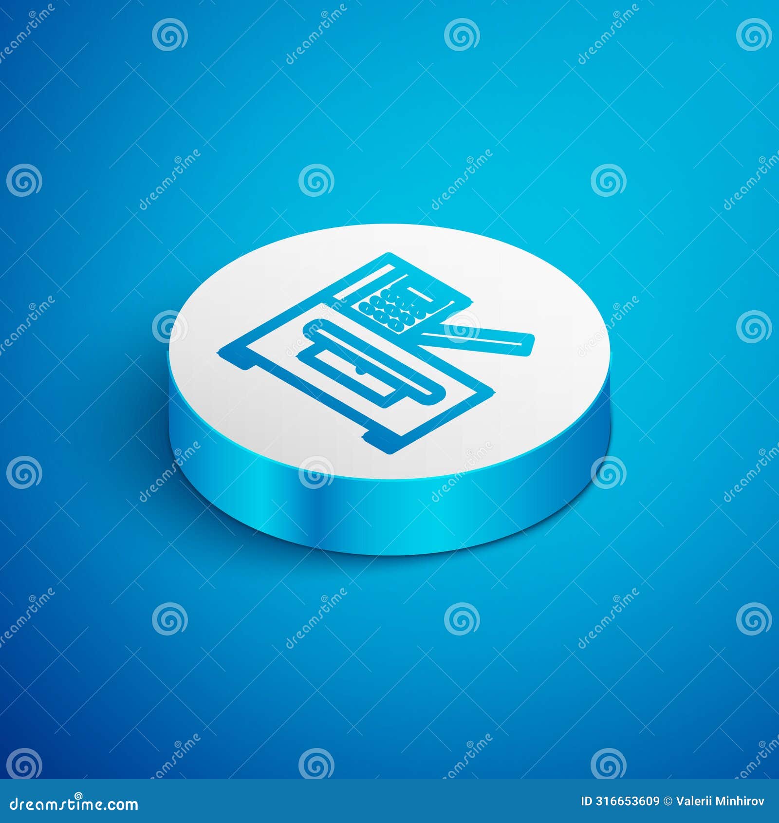 Isometric Multifunction Office Printer. Office Professional Multi-function Printer Scanner ...